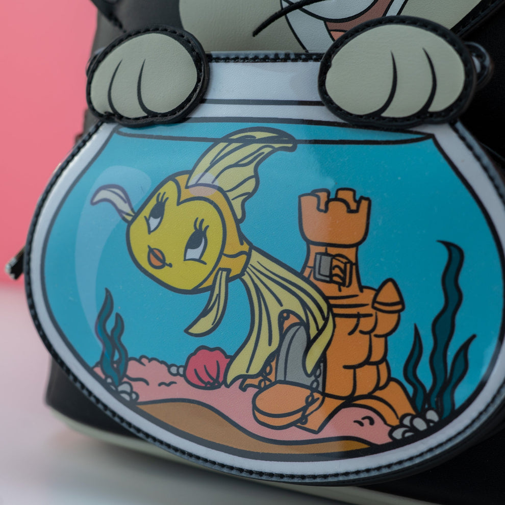 Loungefly x Disney Pinocchio Figaro with Cleo Fish Bowl Mini Backpack ...