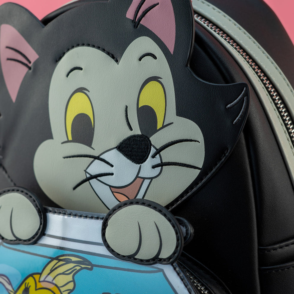 Loungefly x Disney Pinocchio Figaro with Cleo Fish Bowl Mini Backpack ...